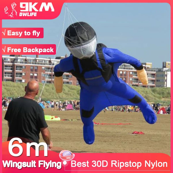 9KM 6m Wingsuit Flying Kite Line Laundry Kite Pendant Soft Inflatable ...