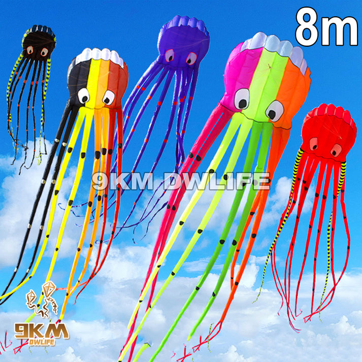 9KM 13color Big Octopus Kite 8m Large Single Line Soft Inflatable Kite ...