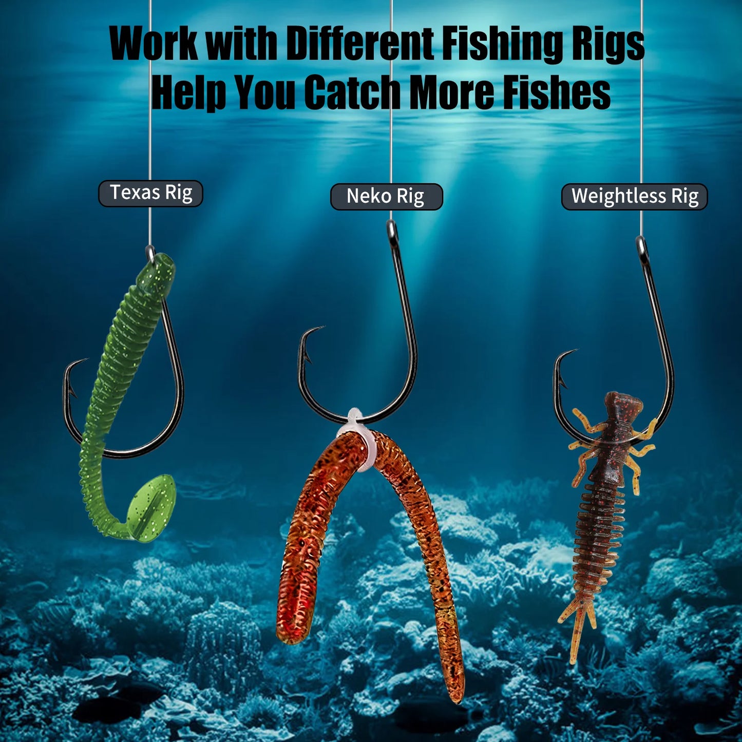 Inline Circle Hook 25-100pcs 3X Strong Sharp Barbed Fishing Hook – 9km ...