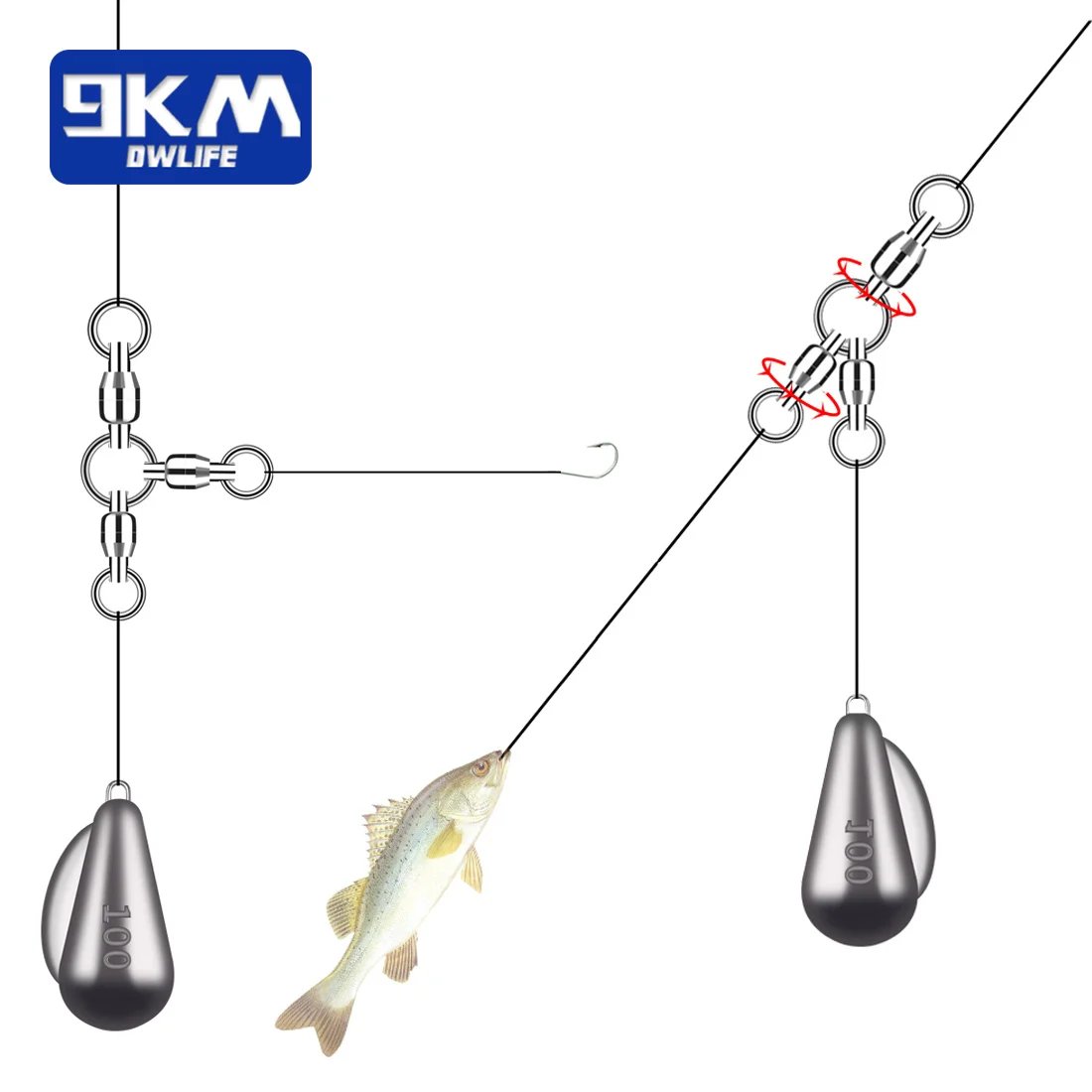 3-Way Swivels 5~15Pcs Ball Bearing Swivel Stainless Steel Heavy Duty R ...