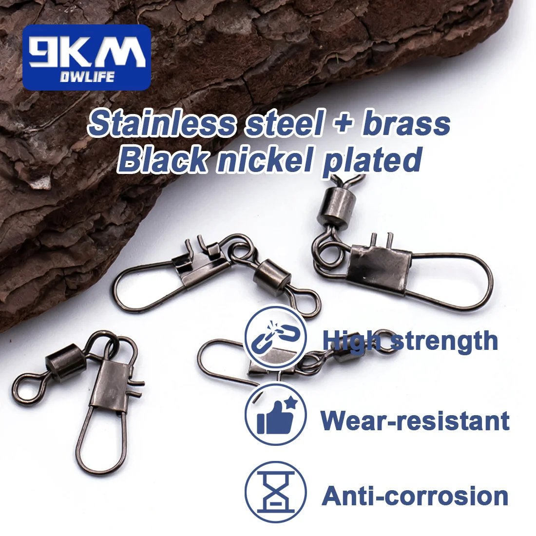 Fishing Pin Connector Barrel Swivels with Interlock Snap Freshwater Sa ...