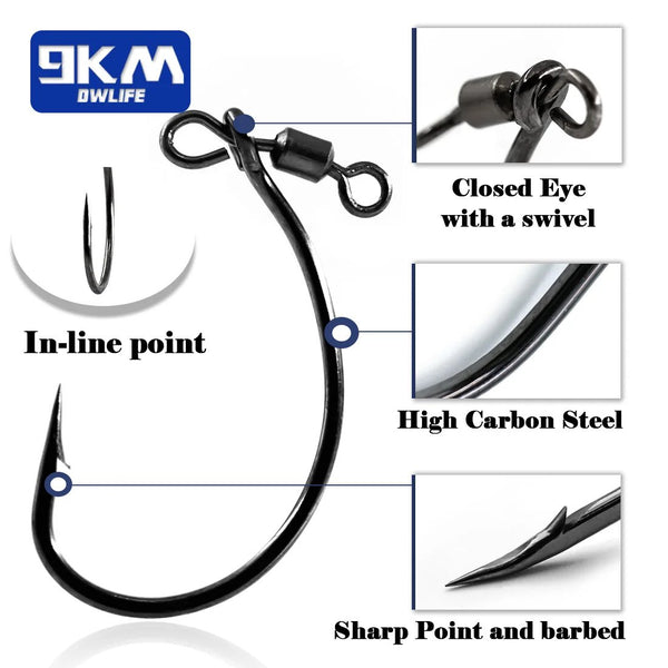 Drop Shot Fishing Hooks Swivels Fishing in-line DropShot Rig Worm Hook ...