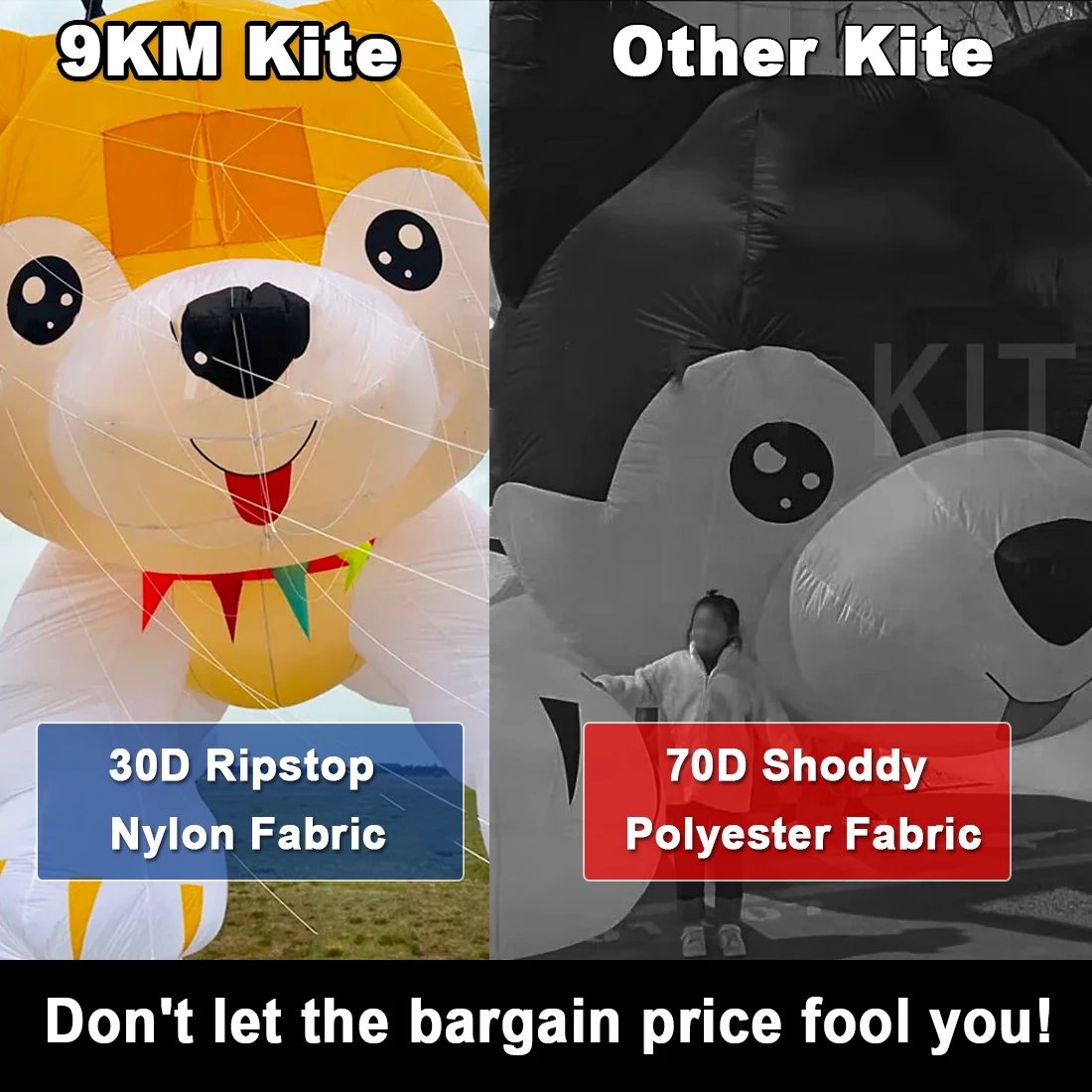 9KM 12m Husky Kite Line Laundry Kite Pendant Soft Inflatable Show Kite ...
