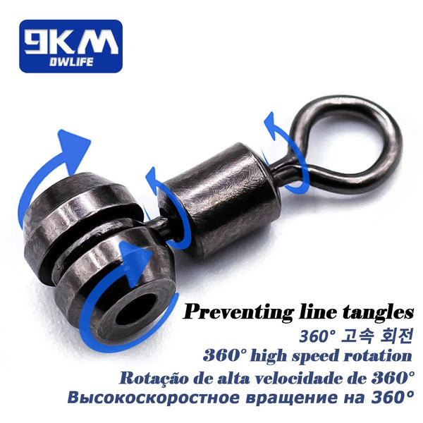 Fishing Swivels 25~100Pcs 3-Way Swivels Fishing Rig Line Connector Rot ...