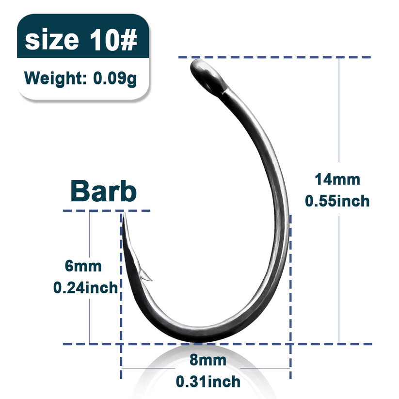 Carp Fishing Hooks 50~100Pcs Barbed/Barbless Fishing Hooks Fly Curved – 9km-dwlife