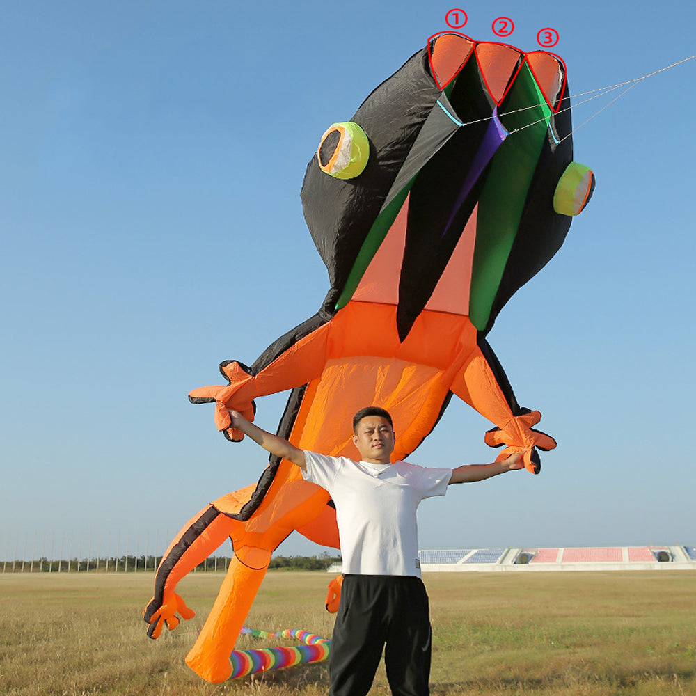 12m Giant Gecko Kite Single Line Soft Inflatable Kite 30D Ripstop Nylo ...