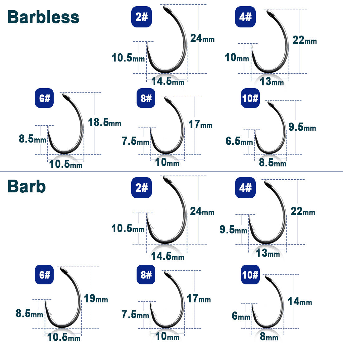 Carp Fishing Hooks 50~100Pcs Barbed/Barbless Fishing Hooks Fly Curved ...