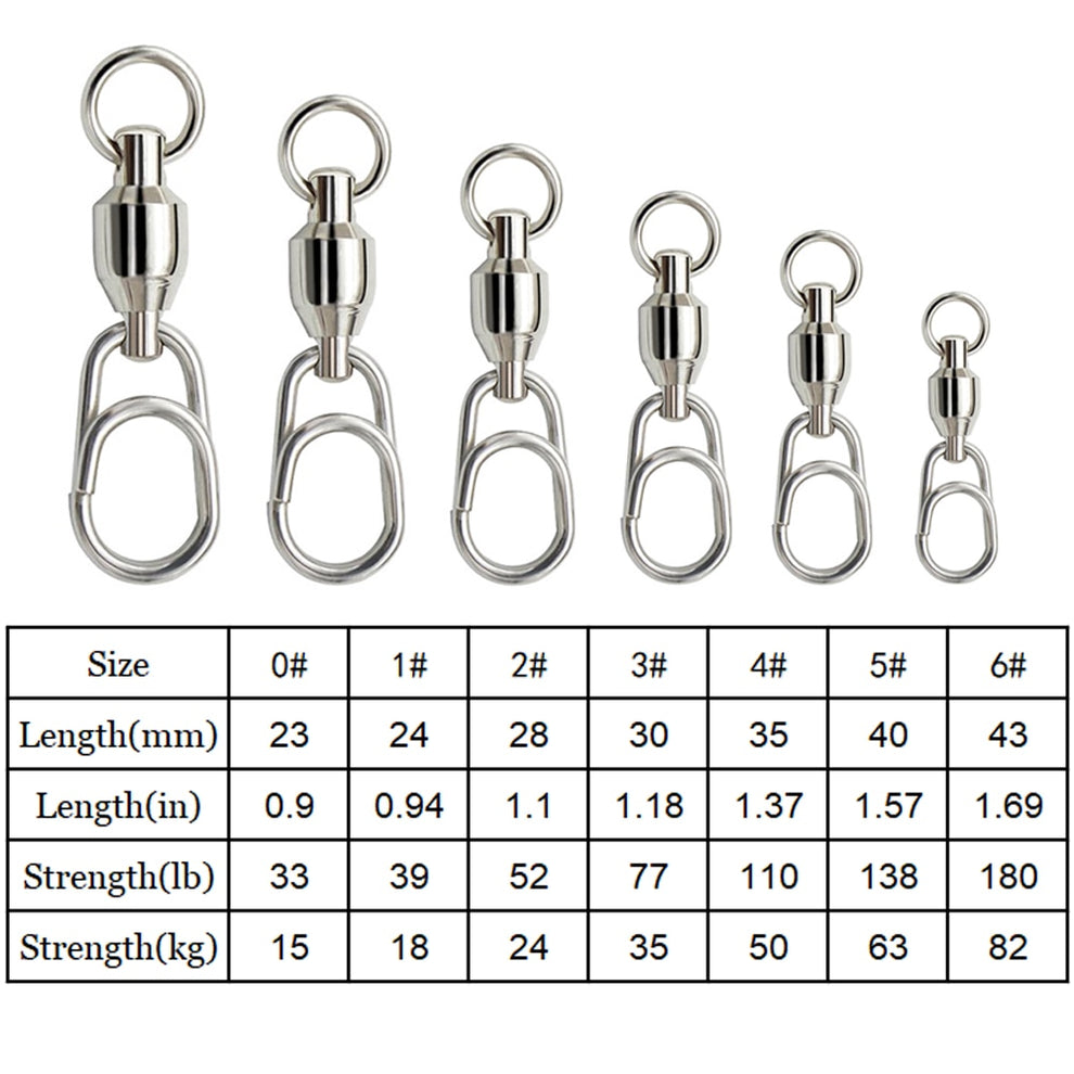 Fishing Connector Rolling Swivel Snap Stainless Steel Fishing Swivels ...